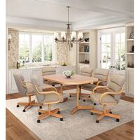 Caster Chair Company 7-Piece 42x[42/60] Oak Caster Castor Dining Set ...